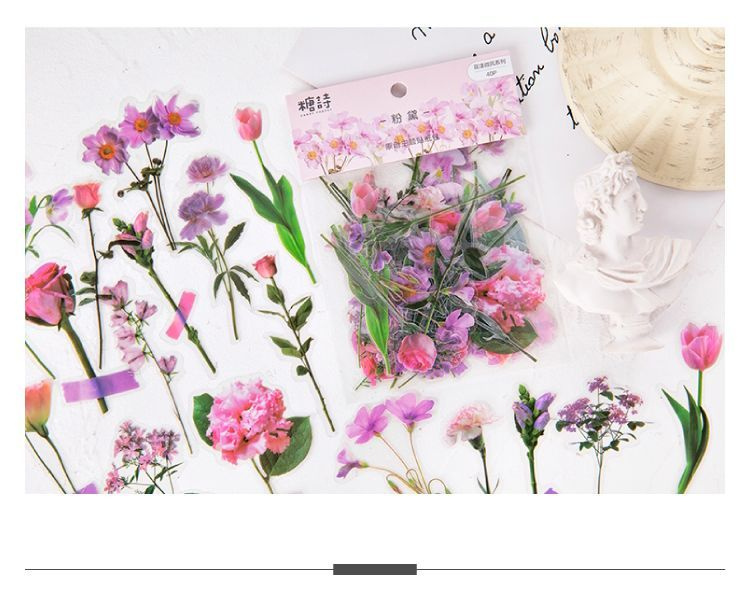 Виниловые (Прозрачные) Интерьерные и Декоративные Наклейки Цветы (40 ...