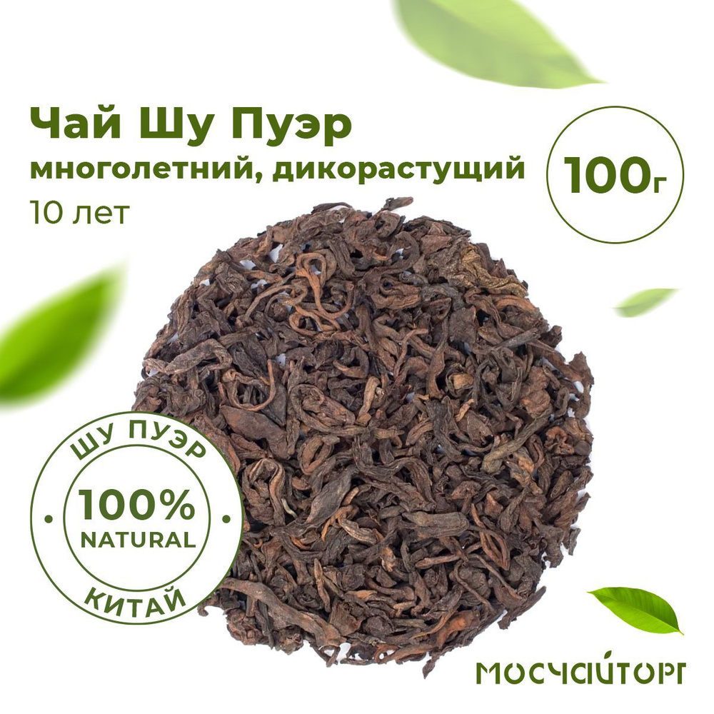 Чай листовой рассыпной Многолетний дикорастущий Шу пуэр 10 лет, 100 г ...