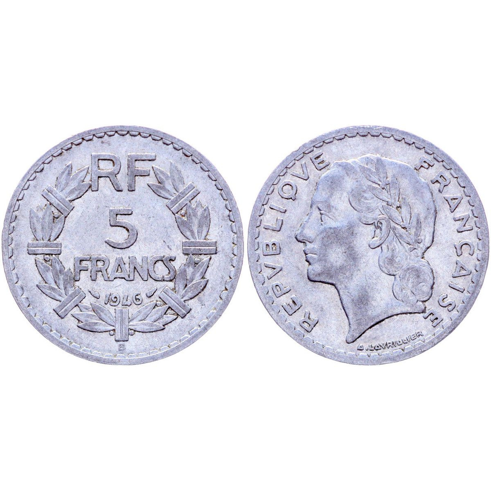 Франция 5 Франков 1946 B год KM# 888b.2 Бомон-ле-Роже Либертина - купить в интернет-магазине ...