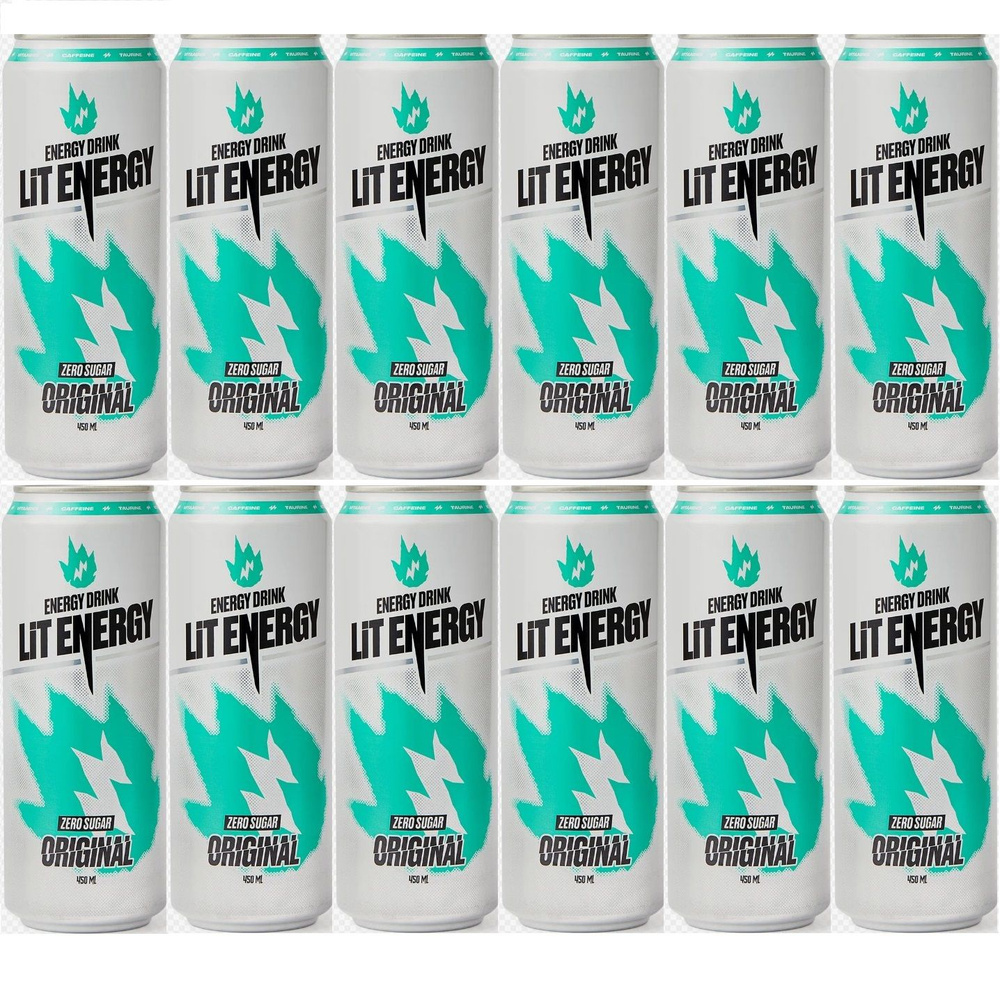 LIT ENERGY, ORIGINAL ZERO SUGAR , ягоды-кокос 449 мл*12 шт ...