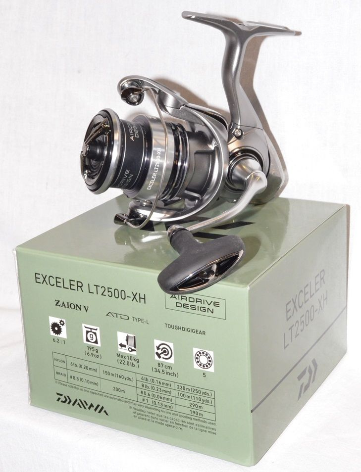 Катушка Daiwa 23 EXCELER, Безынерционная, 2500XH, Передний фрикцион ...