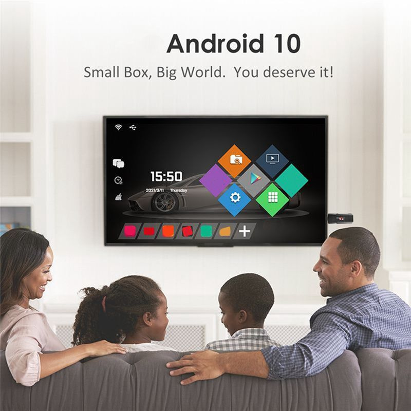 Мини-телевизор H313 4K сетевой плеер 2+16G Android Smart Box ATV HD Set ...