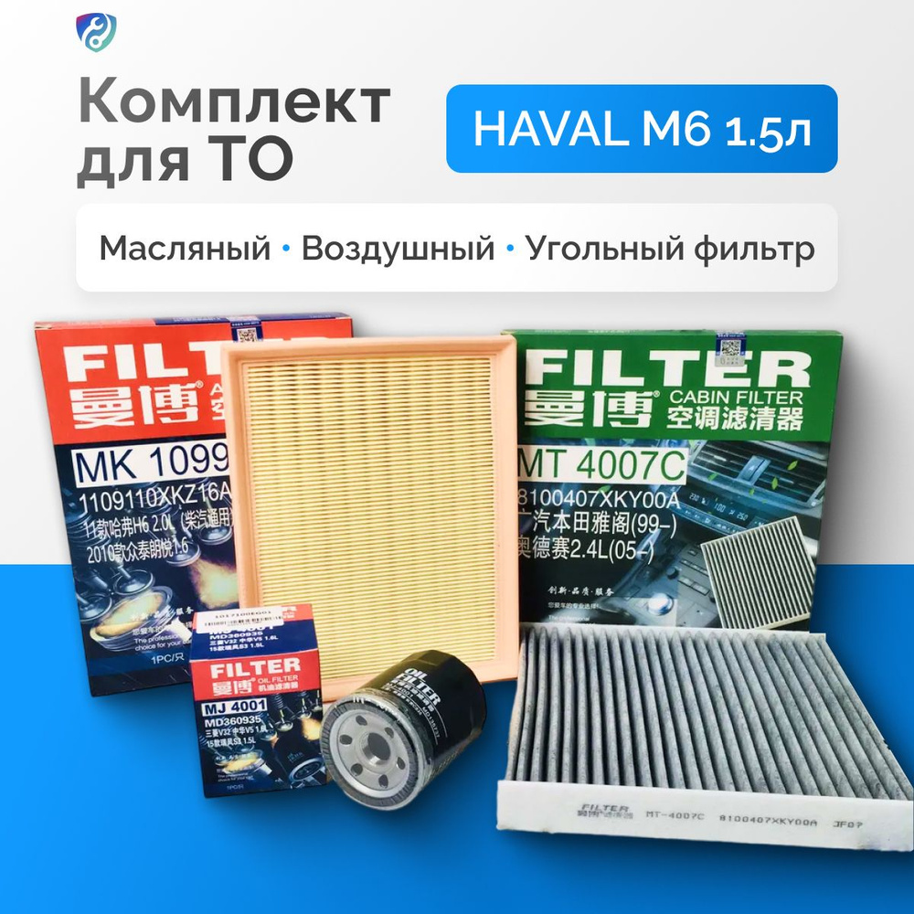 Комплект фильтров Haval M6 1.5л 143 л.с GW4G15F / Хавал М6 1.5 ...