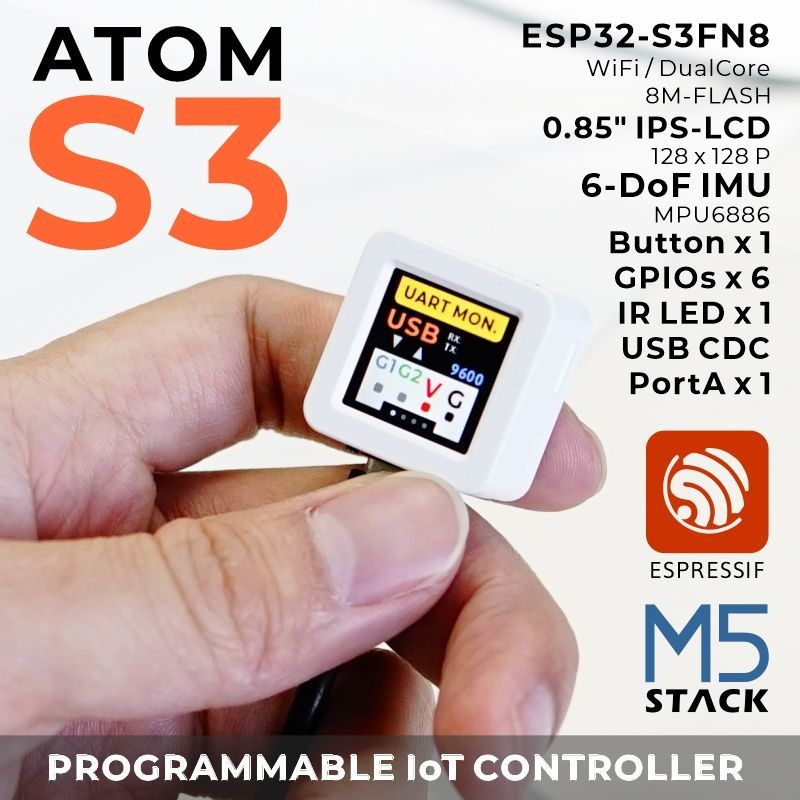 Arduino M5Stack AtomS3 ESP32-S3 главный программируемый контроллер для обучения встроенному ...