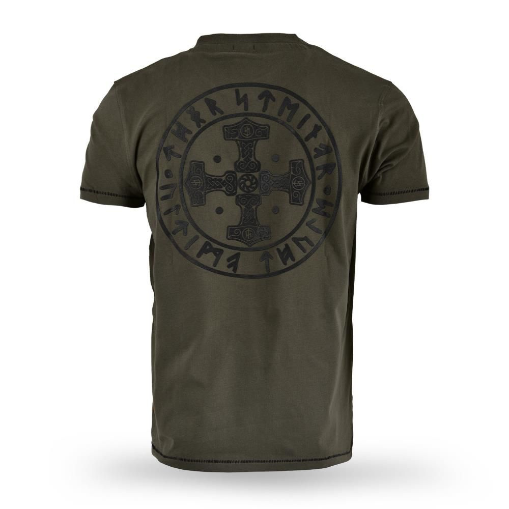 Футболка Мужской Thor Steinar оливковый, размер 50 Хлопок Этнический, Логотип прямой Турция ...