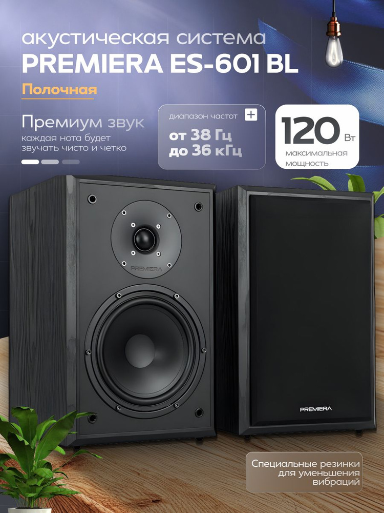 2-полосные полочные колонки 120 Вт Premiera ECO ES-601 Черные купить на OZON по низкой цене ...