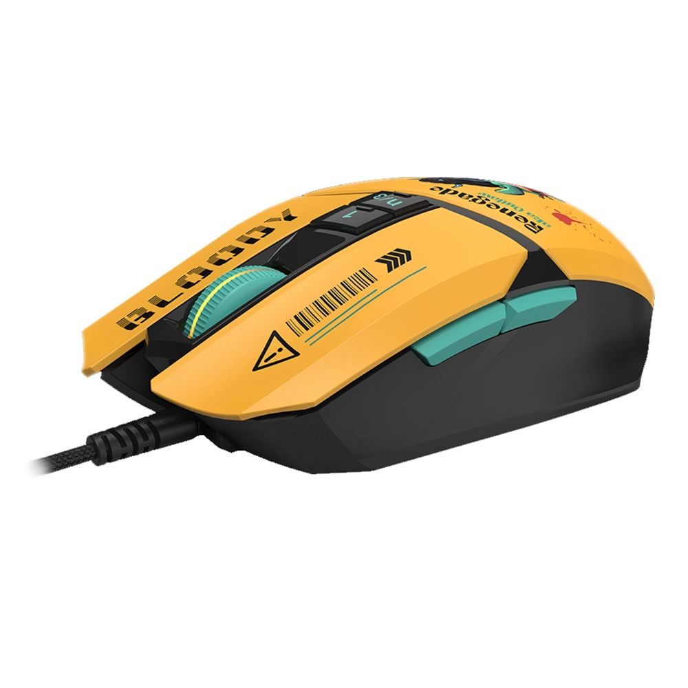 Игровая мышь проводная A4Tech Мышь Bloody W63 Max Renegade, Yellow Sunset, USB W63 MAX/ RENEGADE ...