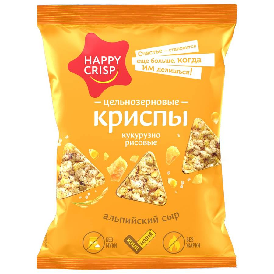 Чипсы Happy Crisp кукурузно-рисовые Альпийский сыр 50г купить на OZON ...