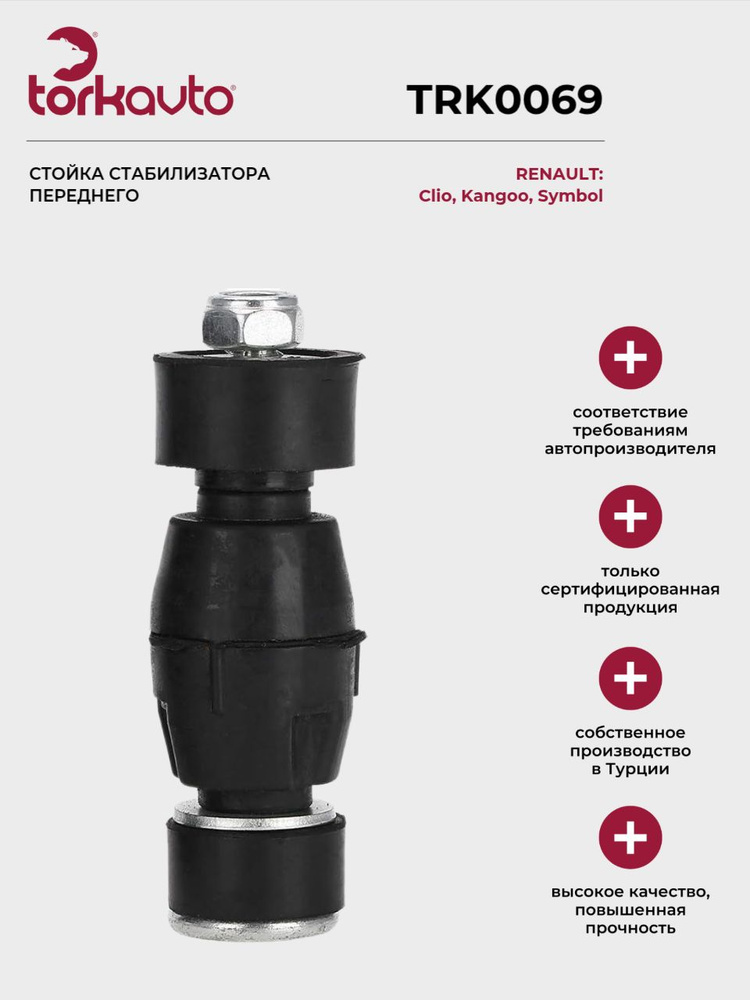 Стойка стабилизатора переднего Рено Клио, Кангу, Симбол; Renault Clio ...