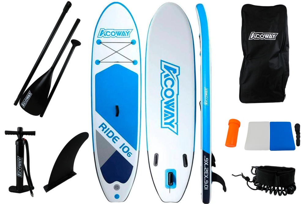 Надувной Сап board для серфинга 320*80*15 Acoway / Прогулочная SUP доска 3.2 метра с веслом и ...