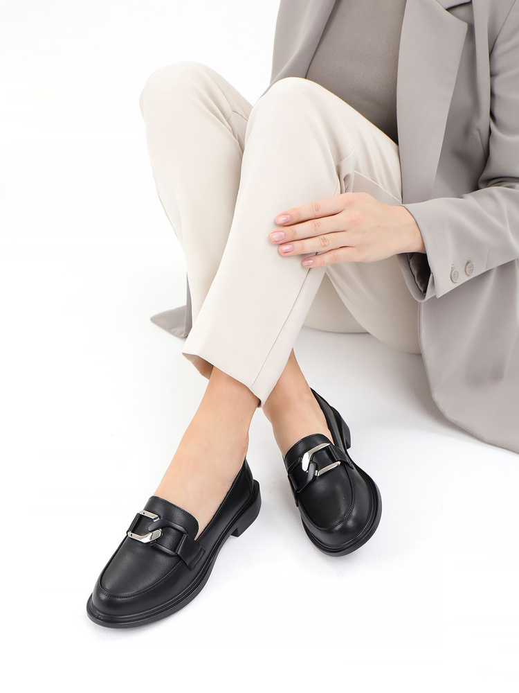 Лоферы Женский Covani черный меланж, черный, размер 40 Стандартный низкий (до 4 см) На любой ...