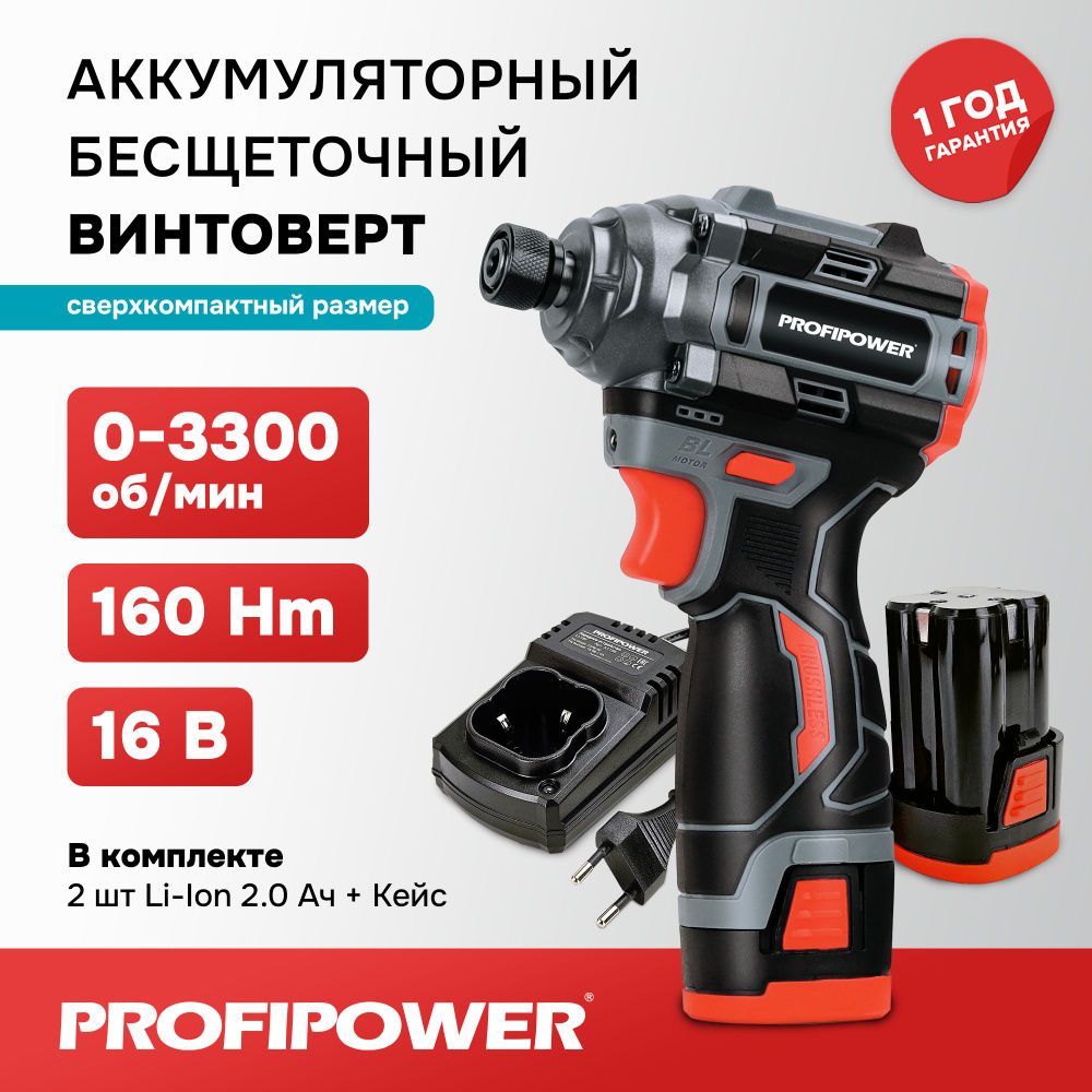 Аккумуляторный бесщеточный винтоверт PROFIPOWER BL-162 купить на OZON по низкой цене (1589100984)