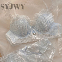 Комплект белья Женский SYJWY белый Пряжка, Эластичная бралетт Полиэфирное волокно Пряжки, Погоны ...