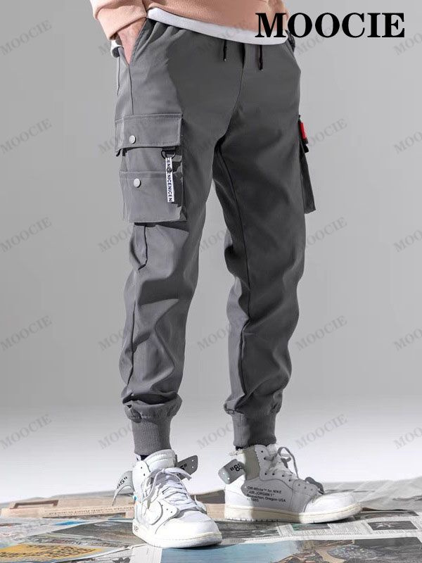 Брюки Мужской MOOCIE серый Полиэфирное волокно Повседневный, размер 58 Завязки На любой сезон ...