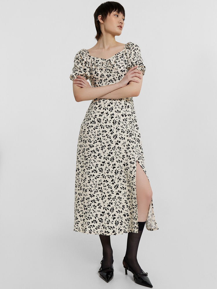 Платье Женский Mark Formelle бежевый Повседневный Ткань, размер 42 купить c доставкой на OZON по ...