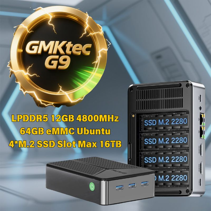 GMKtec Мини-ПК (Intel N150, RAM 12 ГБ, SSD 256 ГБ, HDD 640 ГБ, Intel ...