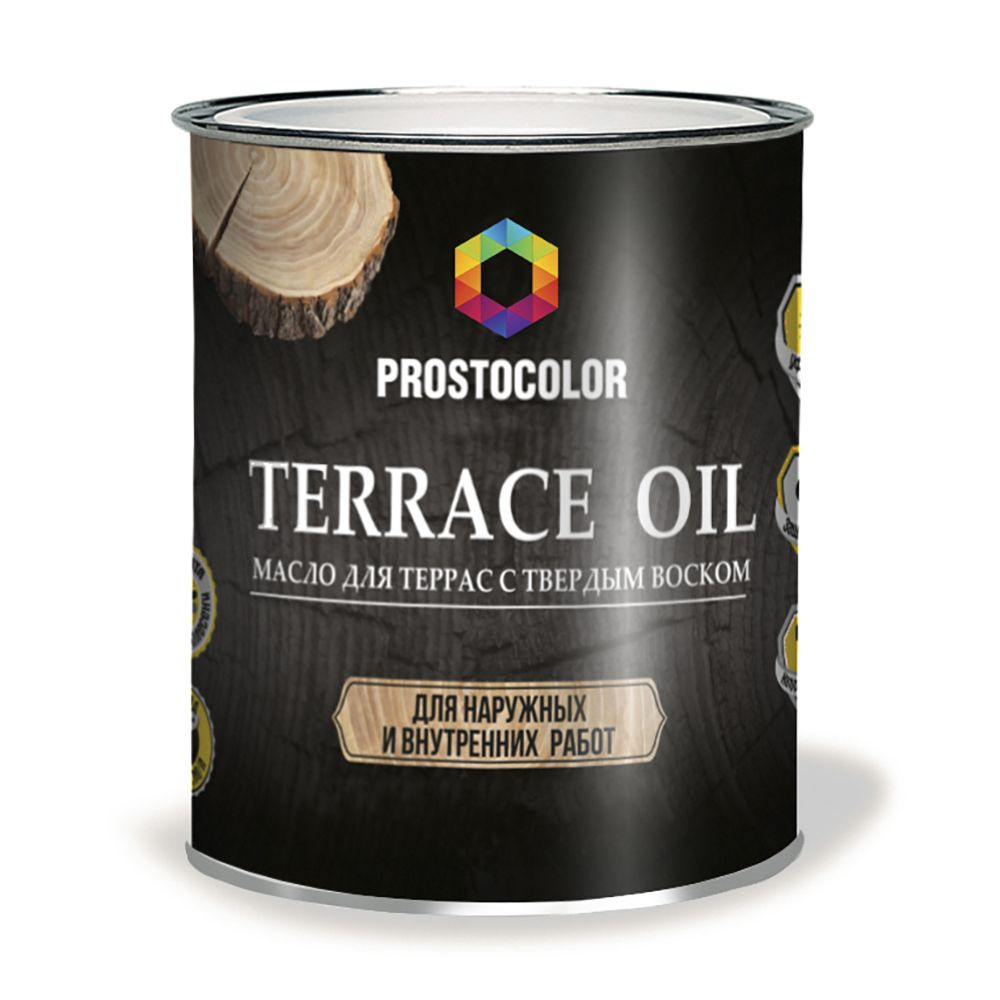 Масло для террас с твёрдым воском PROSTOCOLOR Terrace Oil 0,75 л ...