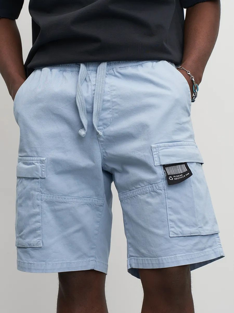 Шорты Мужской FLOW LAB Повседневный голубой, светло-голубой, размер 50, 52 Хлопок, Спандекс ...