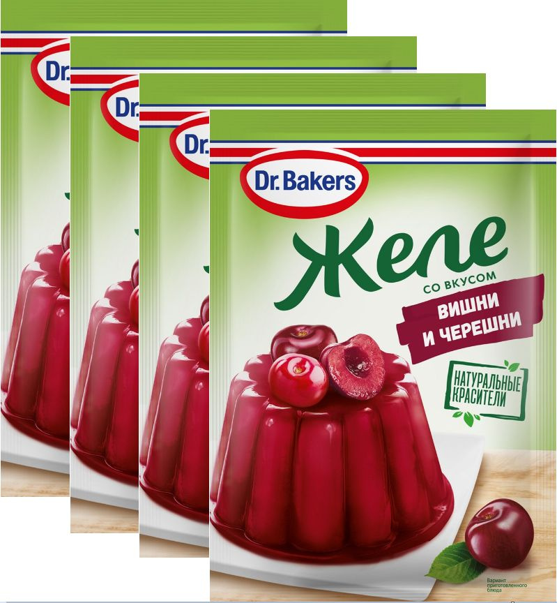 Dr.Bakers Желе вишня-черешня, 45г х 4 шт - купить с доставкой по выгодным ценам в интернет ...