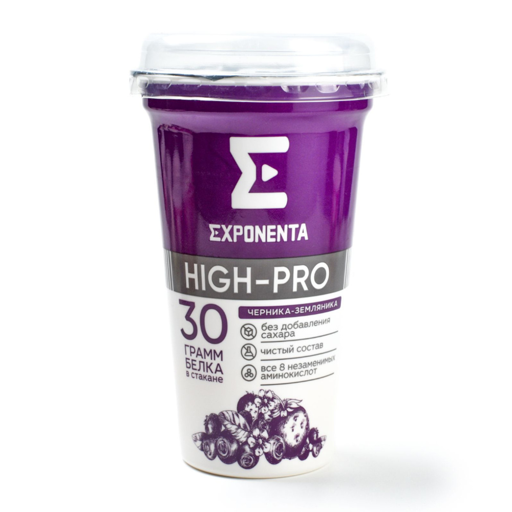 Напиток кисломолочный со вкусом черника-земляника 250 г, EXPONENTA HIGH-PRO купить на OZON по ...