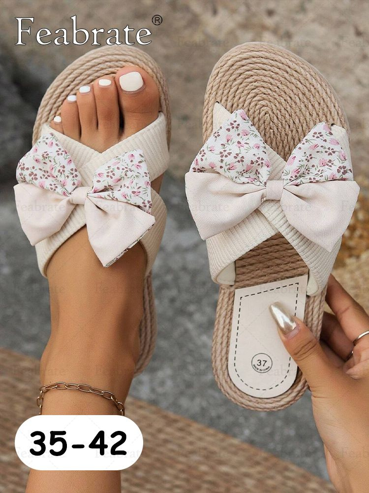 Шлепанцы Женский Feabrate, размер 39 EVA Круглый нос, Маломерит R (средняя) Без застёжки Лето ...