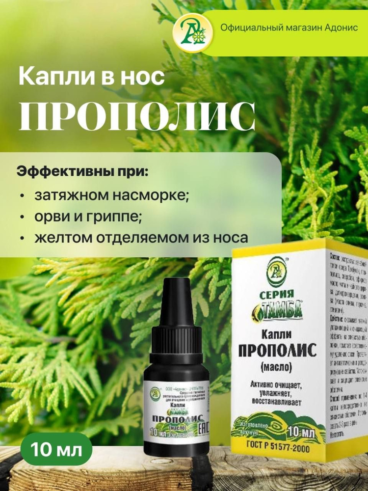 КАПЛИ В НОС ТАМБА ПРОПОЛИС , 10 мл — купить в интернет-аптеке OZON ...