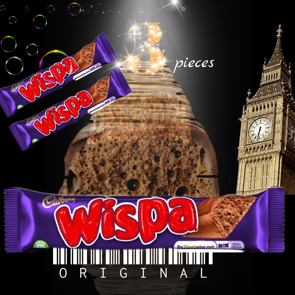 Original Cadbury Wispa chocolate bar 36g magic bubbles, оригинальный ...