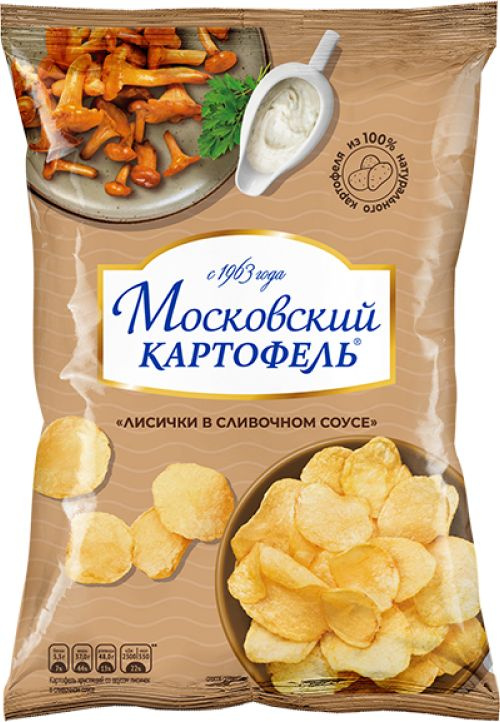 Чипсы картофельные "Московский картофель" лисички в сливочном соусе 70 ...