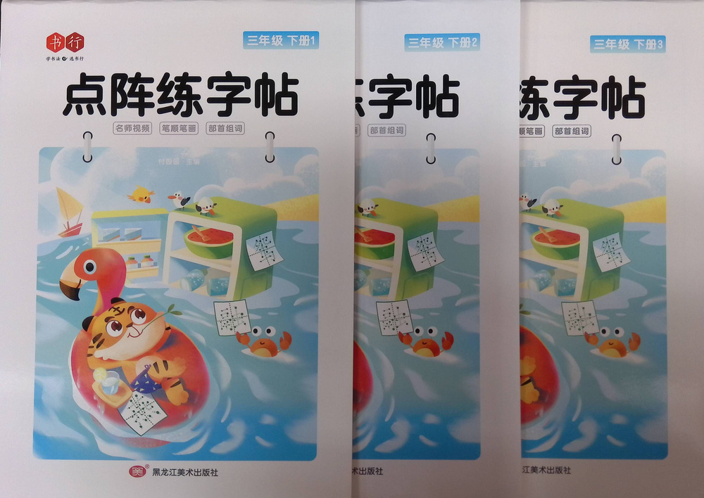 Комплект из 3 книг: Dot matrix calligraphy copybook for third graders ...
