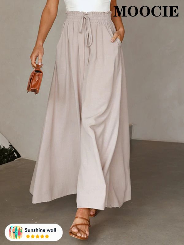 Брюки Женский MOOCIE кюлоты бежевый лайт Терилен Повседневный, размер 50 Пояс На любой сезон ...