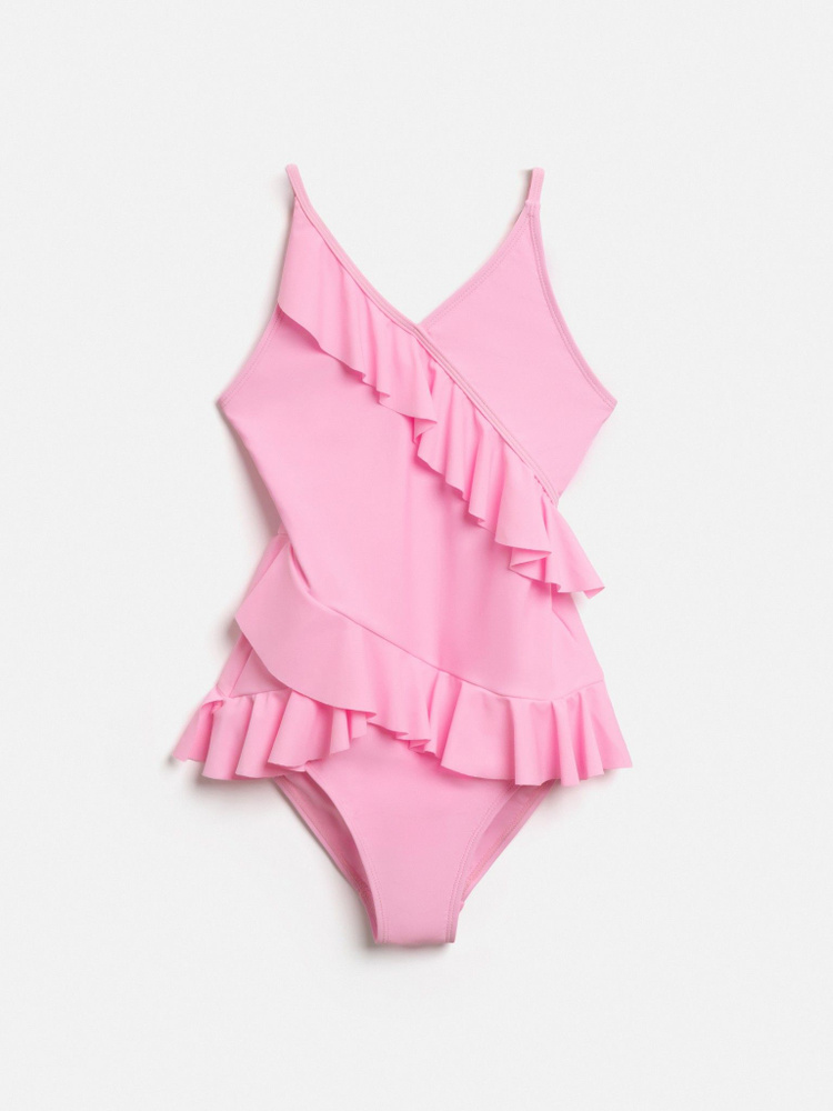 Купальник слитный Девочки Acoola графит, размер 146, 152 Плавание, Аквааэробика Китай Рюши Без ...