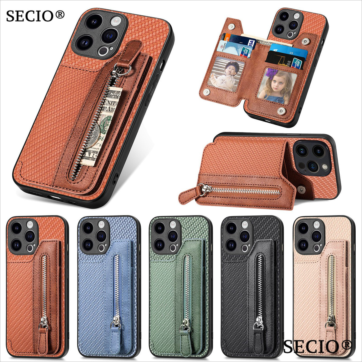 Кожаный чехол для Apple iPhone 11 / Эпл Айфон 11, с карманом ...