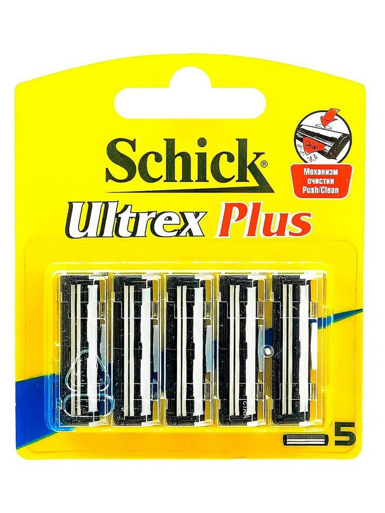 Schick Сменные кассеты Ultrex Plus, 2 лезвия, увл. полоска, система ...