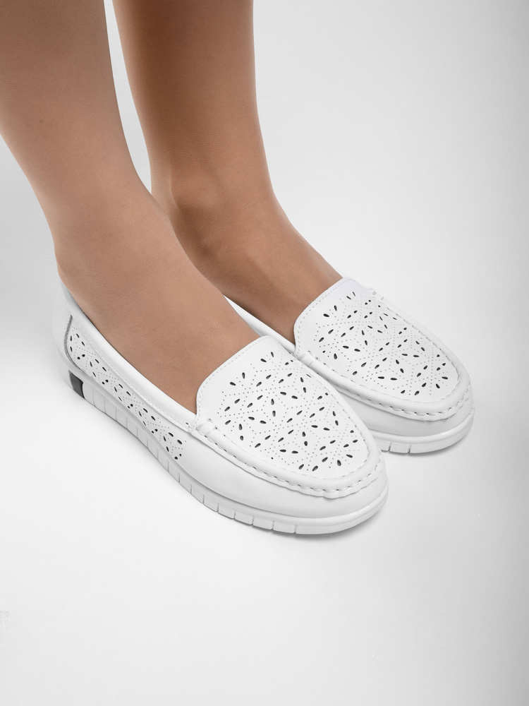 Мокасины Женский Kari белый, размер 37 Без застёжки G Лето Анатомическая стелька купить c ...