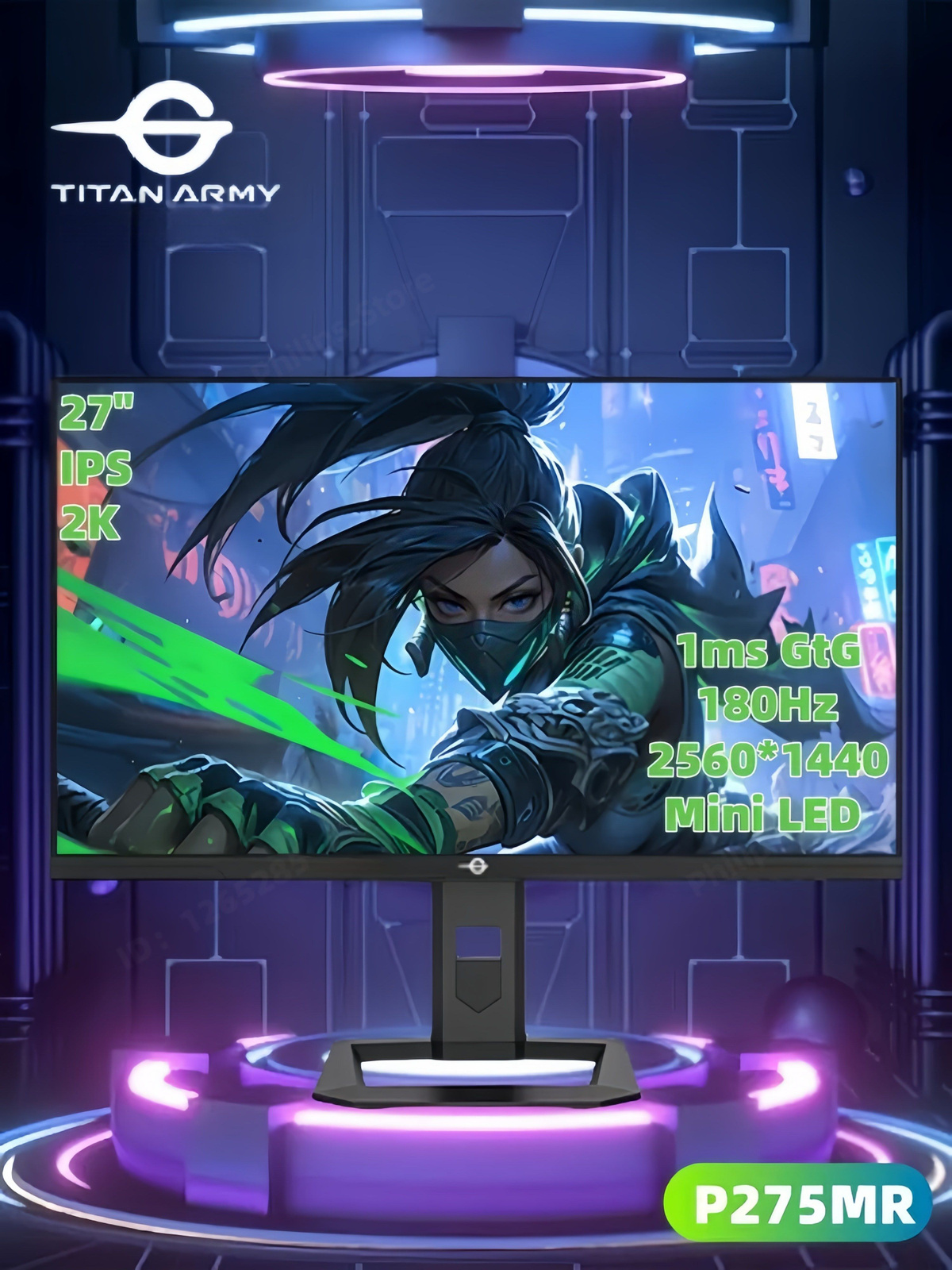 Titan Army 27" Монитор Titan Army P275MR, QD-MiniLED, 2K 180Hz, HDR1000 ...