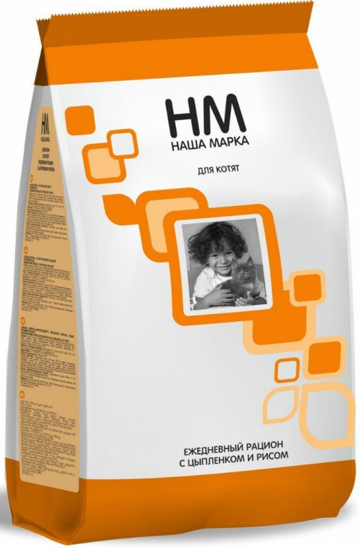 Наша Марка Корм сухой для котят цыпленок с рисом 400 гр - купить с ...