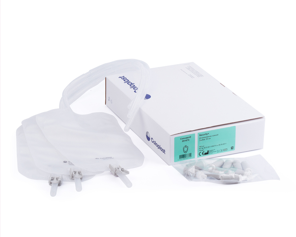 Мочеприемники Coloplast Conveen Security+ ножные ,объемом 750 мл,10 шт ...