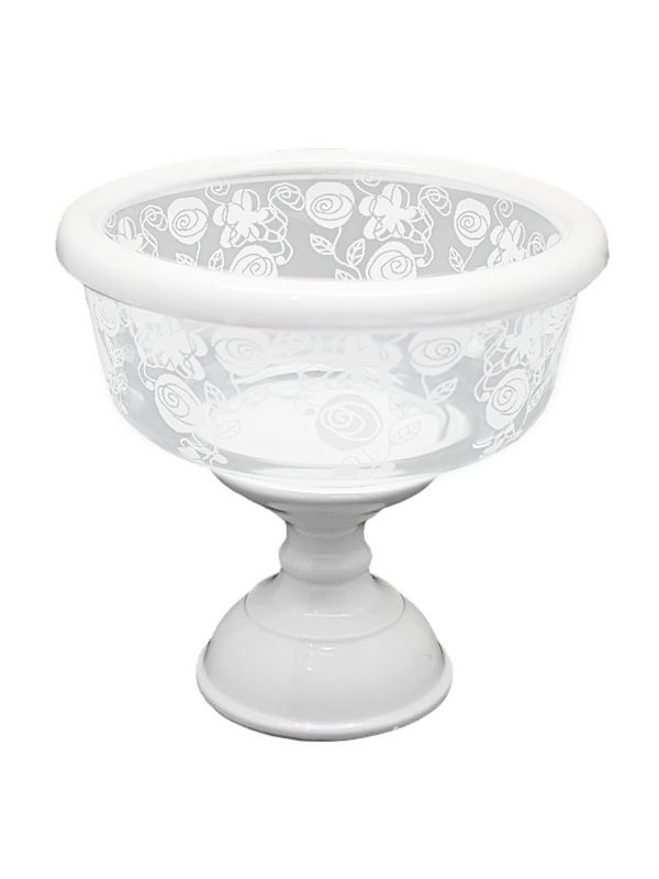 Конфетница на ножке / ваза для конфет, фруктов, 14 см / стекло, Lenardi - купить с доставкой по ...