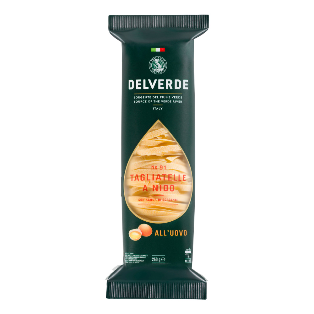 Макароны Delverde №91 Тальятелле яичные, 250 г - купить с доставкой по ...