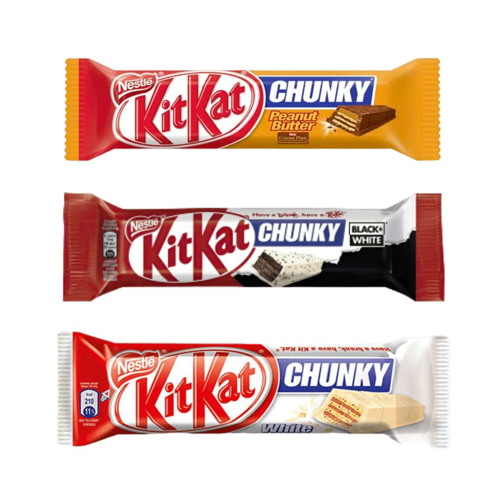 Кит Кат Комбо 3в1 Чанки Black & White + белый шоколаде + Арахисовая ...