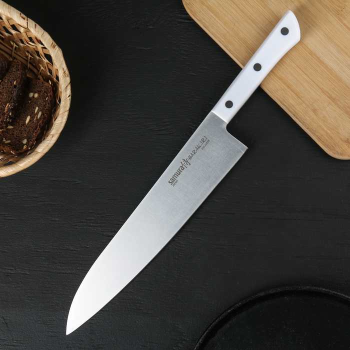 Купить Нож кухонный гранд шеф Samura Harakiri, лезвие 24 см, белая ...