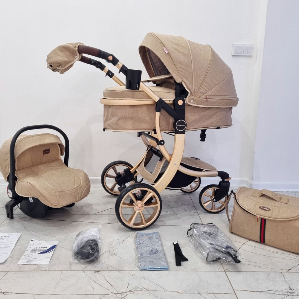 Коляска трансформер 3в1 Luxmom DALUX (Darex) 608 3 в 1 с автолюлькой с ...