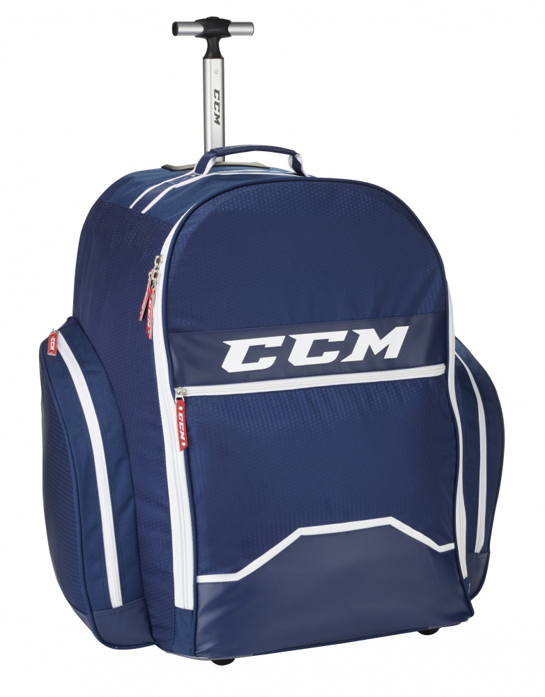 Баул хоккейный на колесах CCM 390 WHEELED BACKPACK 18" (NAV/WHT ...