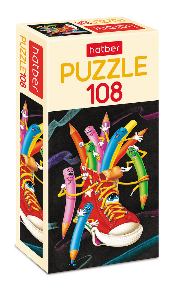 Пазлы Hatber 108 элементов А4ф 210х300мм -Веселые карандаши- - купить с доставкой по выгодным ...