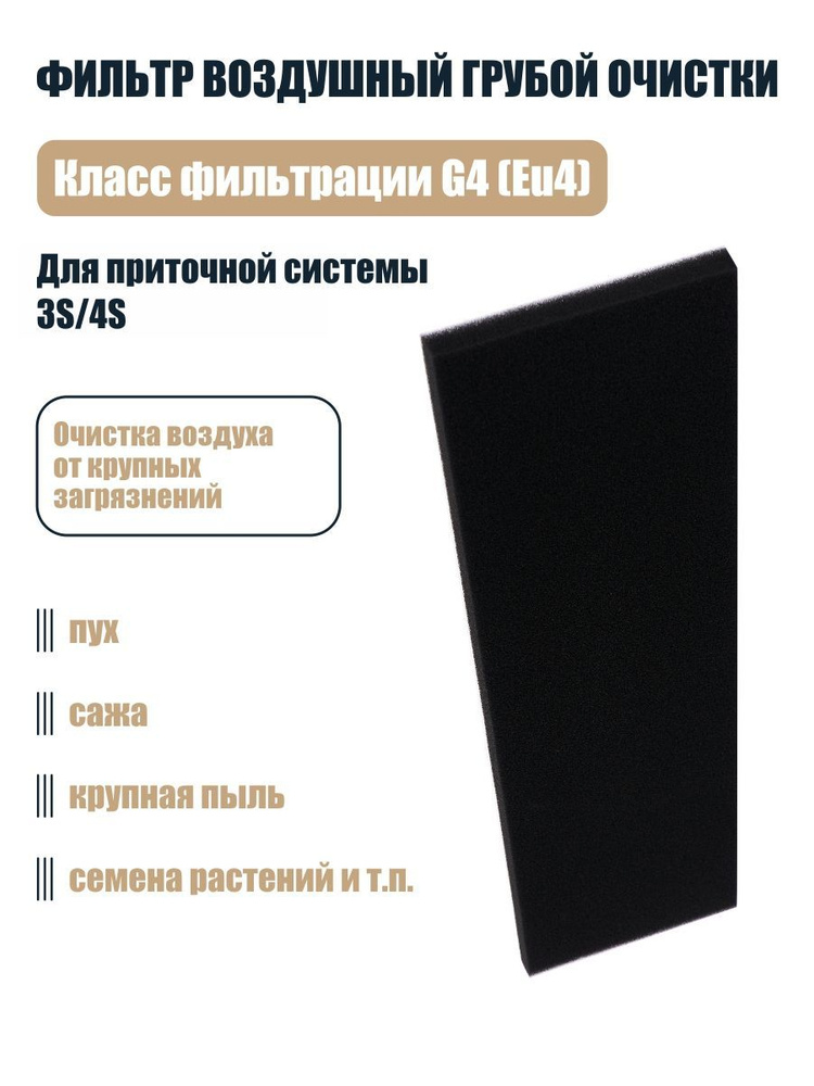 Фильтр воздушный G4 (EU4) (для ПРИТОЧНОЙ СИСТЕМЫ 3S/4S). TG4 - купить с доставкой по выгодным ...