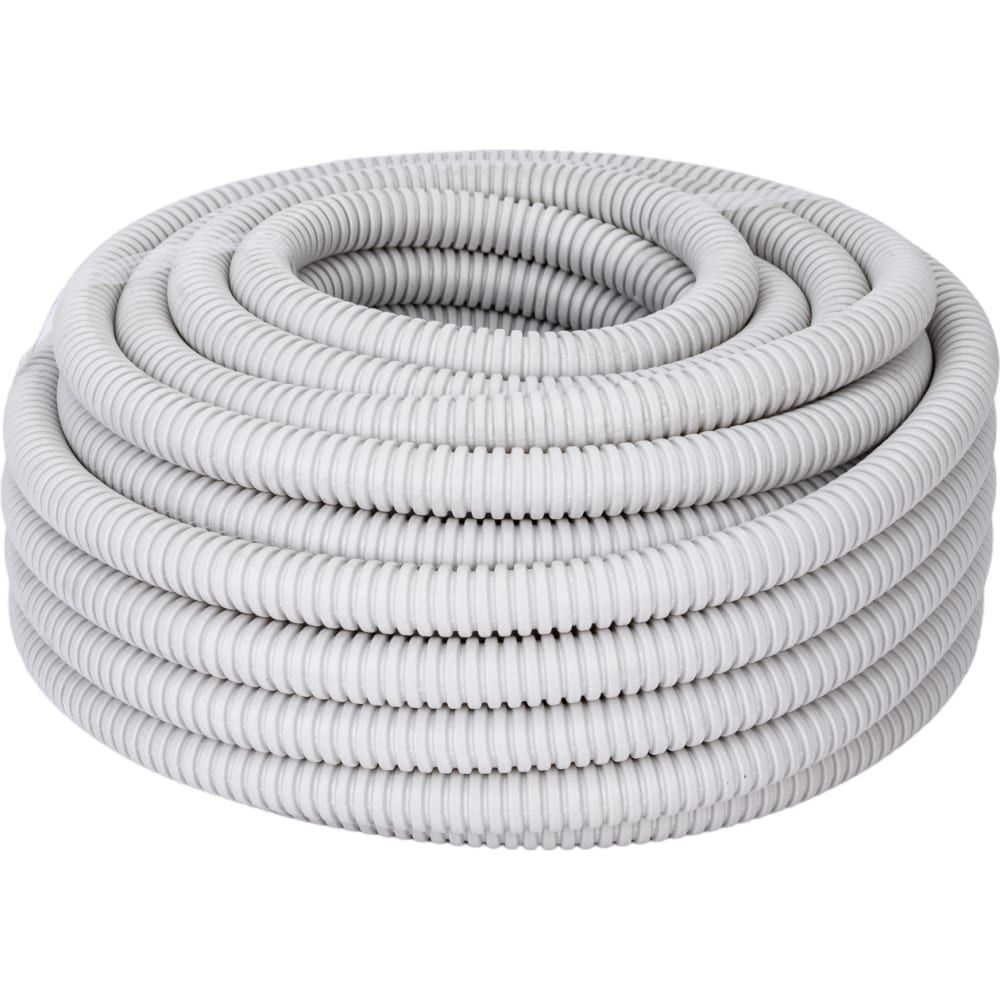 ЭРА Труба гофрированная ПВХ серый d 20мм с зонд. легкая 20м Б0036989 ...