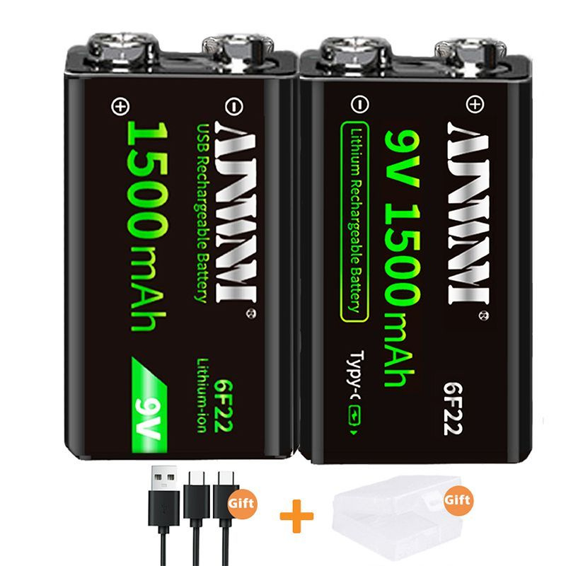Крона аккумуляторная 9V батарейка 6F22 1500 mAh, Комплект Крона ...