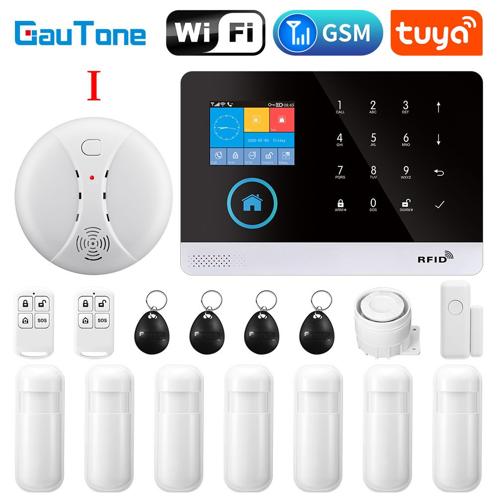 Gautone WIFI GSM Беспроводная интеллектуальная охранная сигнализация ...