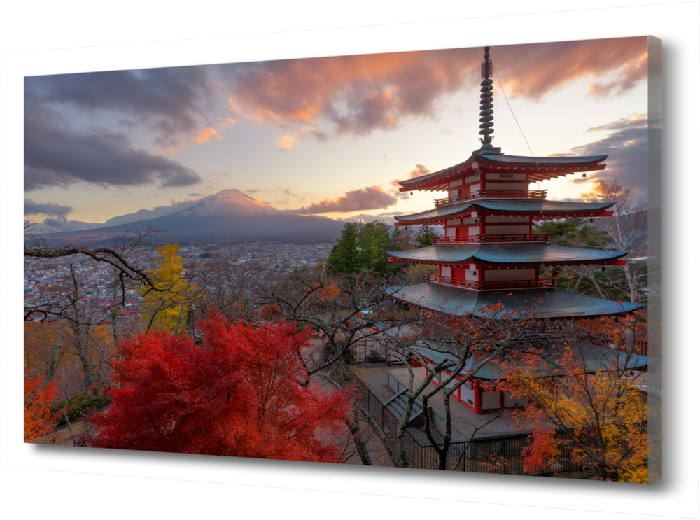 Интерьерная картина "Япония Mountains Mount Fuji Pagodas Autumn" (60 ...