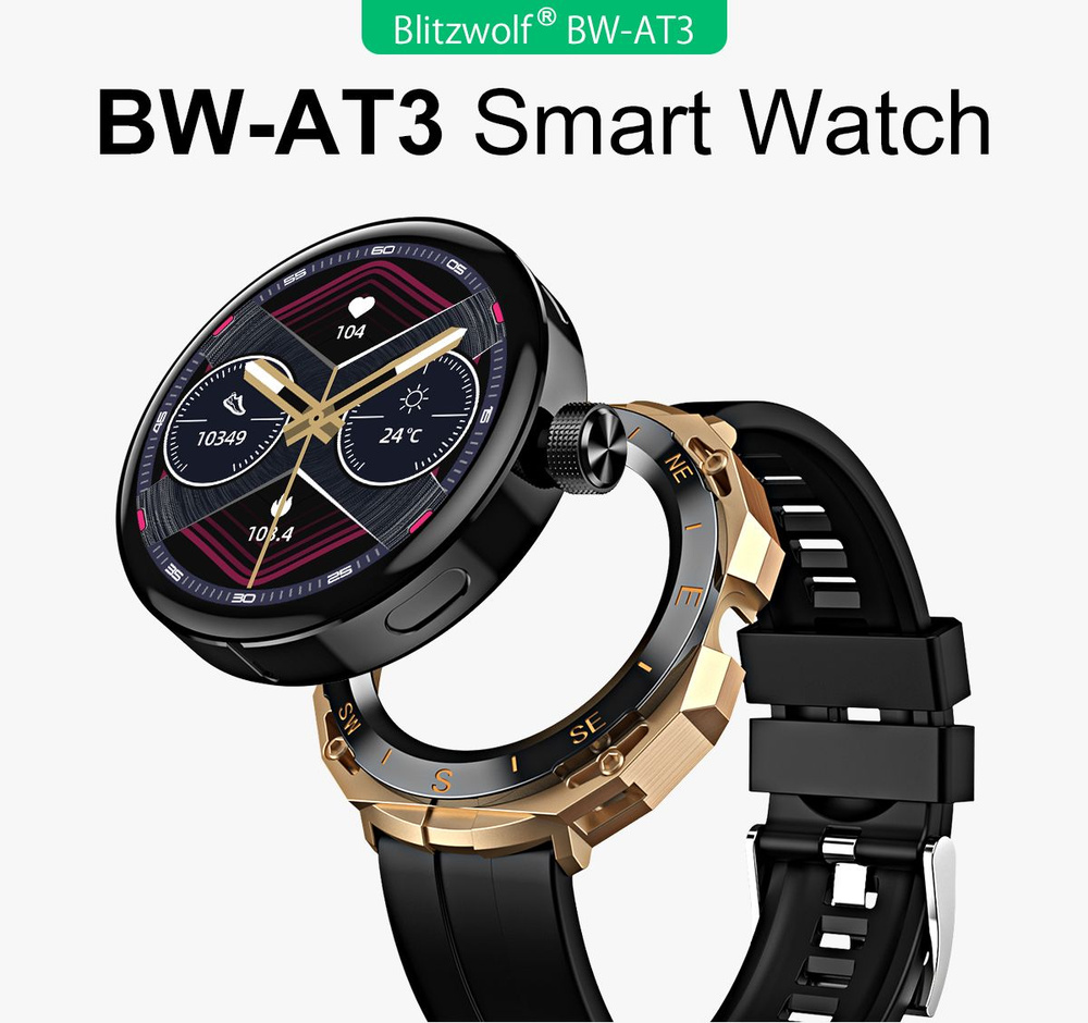 Купить смарт-часы BlitzWolf AT3 Bluetooth сменный спортивный умный часы ...